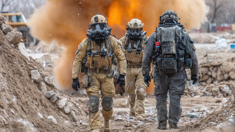 Military Team Conducts Explosive Training Exercise with Dummies at ...