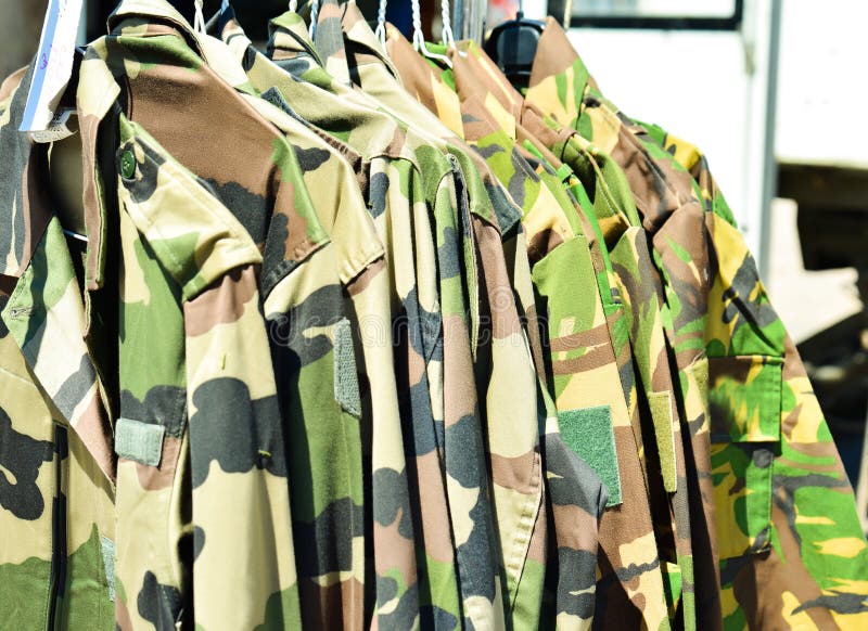 Military Textile Uniform Camouflage Sold on the Market Stock Photo ...