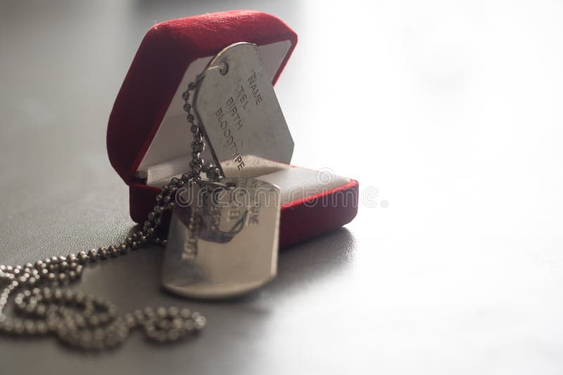 Military Token in a Wedding Ring Box Stock Image - Image of symbol ...