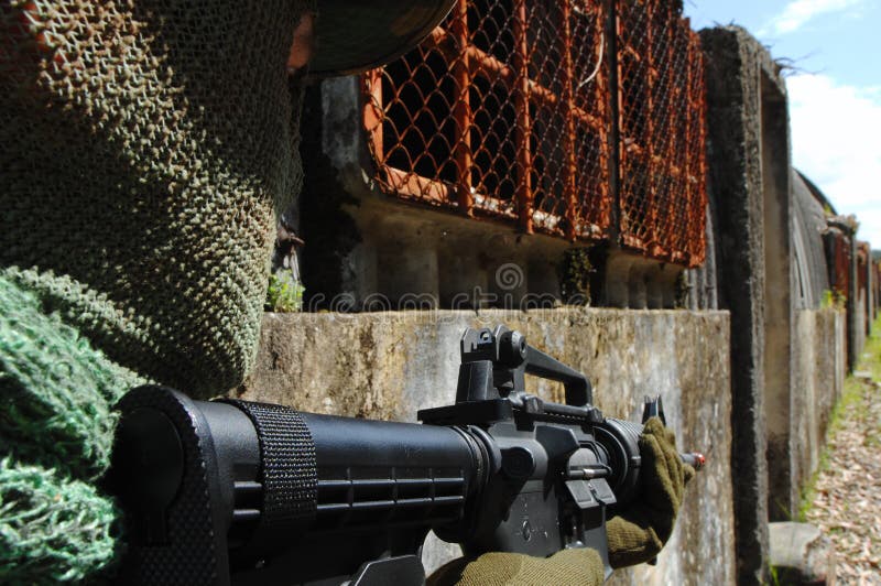 SWAT Agent Descending from a Helicopter Stock Image - Image of super ...