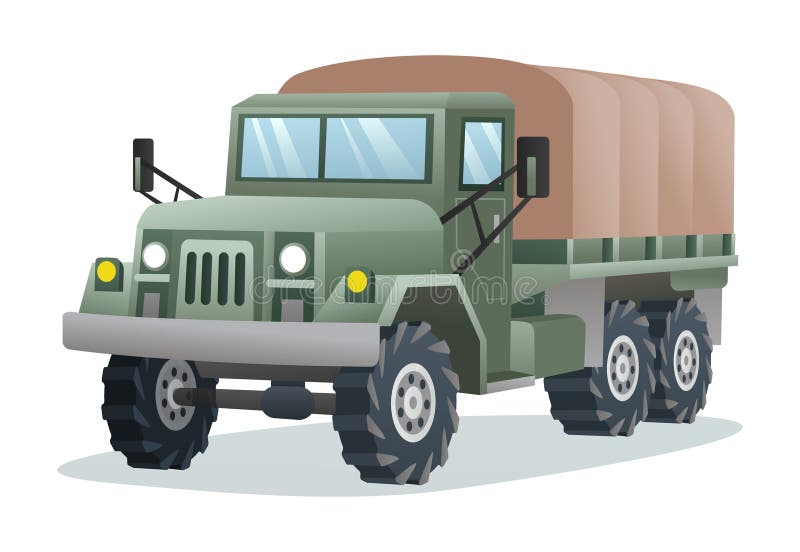Military Truck Vector Illustration Stock Vector - Illustration of green ...