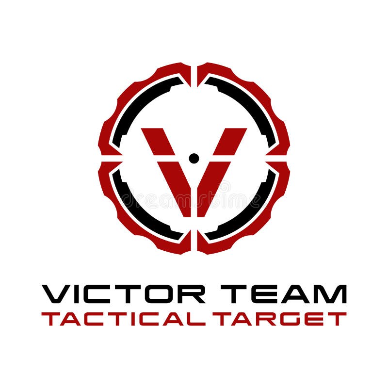 Military of V Letter Tactical Target Logo Design Stock Illustration ...