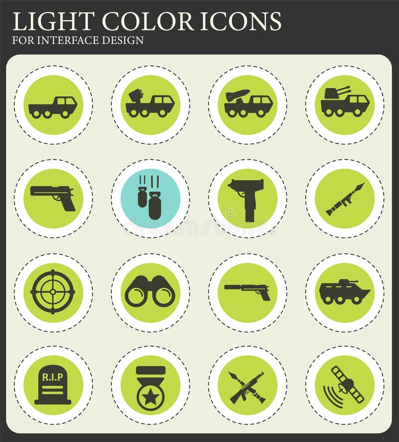 Military simply icons stock vector. Illustration of gunfire - 154912192