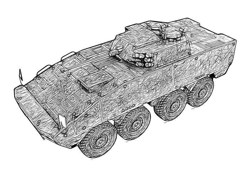 Military Vehicle Isolated on a White Background Stock Illustration ...