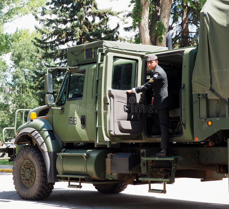 Military Vehicle with Soldier Editorial Stock Image - Image of edmonton ...