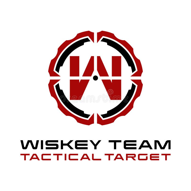 Military of W Letter Tactical Target Logo Design Stock Illustration ...