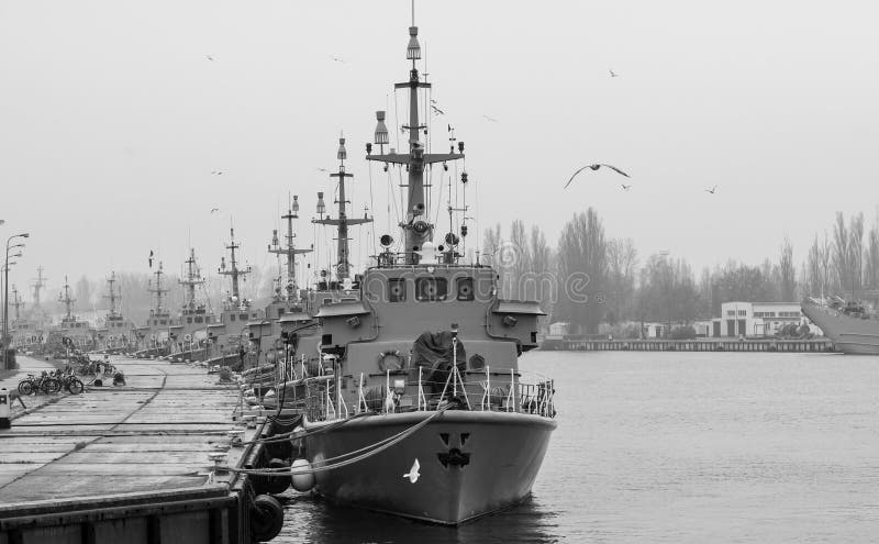 The Military Warship in the Harbor 02 Stock Photo - Image of industry ...