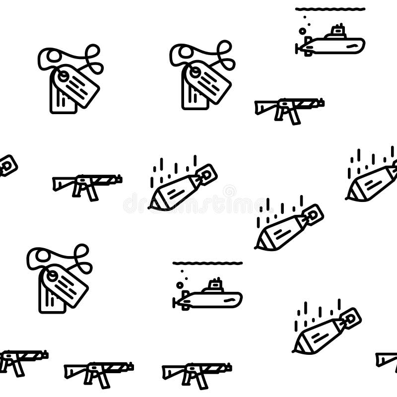 Military Weapon and Transport Vector Seamless Pattern Stock Vector ...
