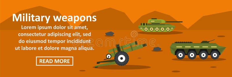 Military Weapons Banner Horizontal Concept Stock Vector - Illustration ...