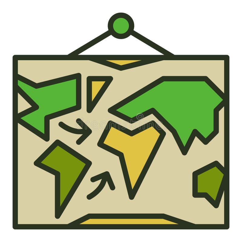 Military World Map Vector Concept Colored Icon - War Mission Symbol ...