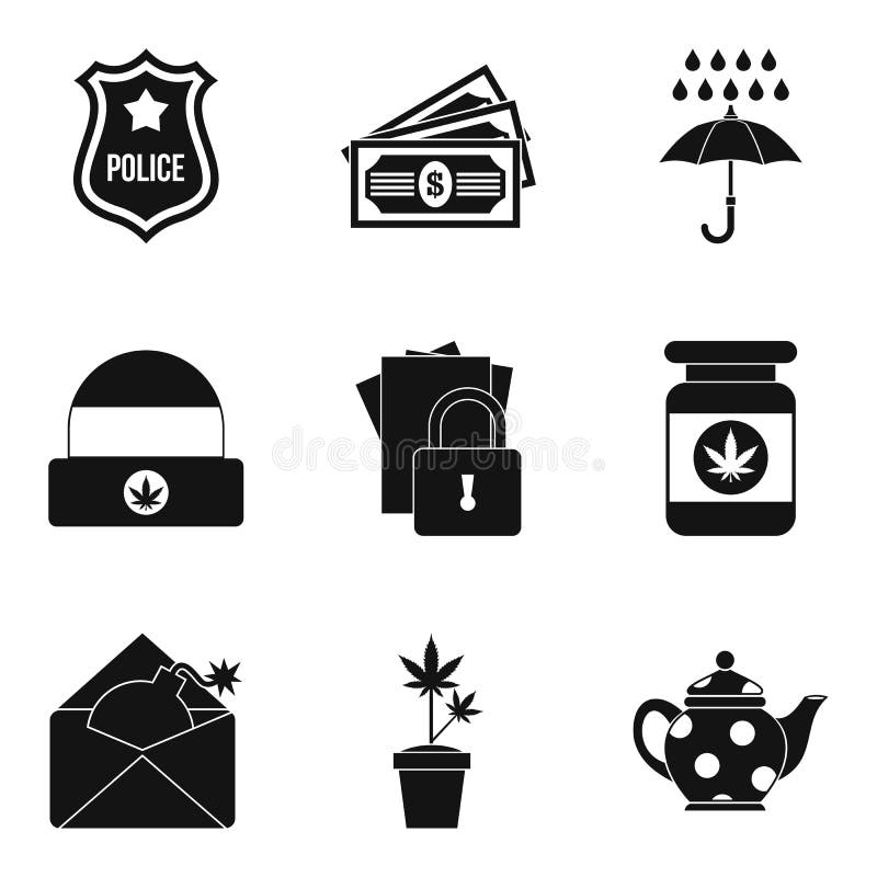Militia Icons Set, Simple Style Stock Vector - Illustration of human ...