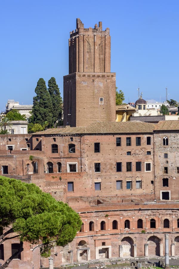 Militia Tower in Trajan Forum, Rome, Italy Stock Image - Image of foro ...