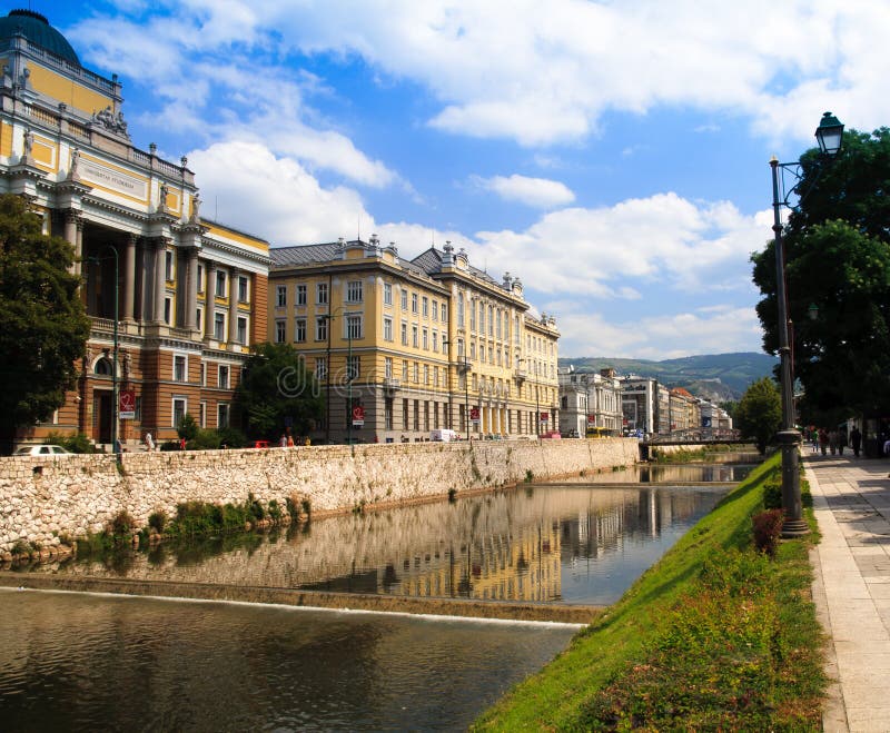 Miljacka River in Bosnia stock photo. Image of bosna - 22846928