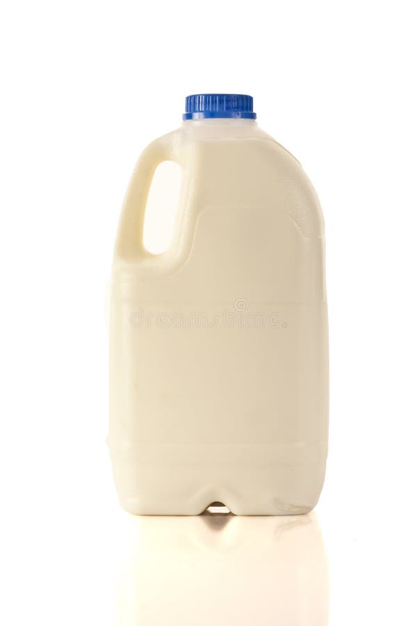 Airtight One Gallon Milk Jug with a Blue Cap on Stock Photo - Image of ...