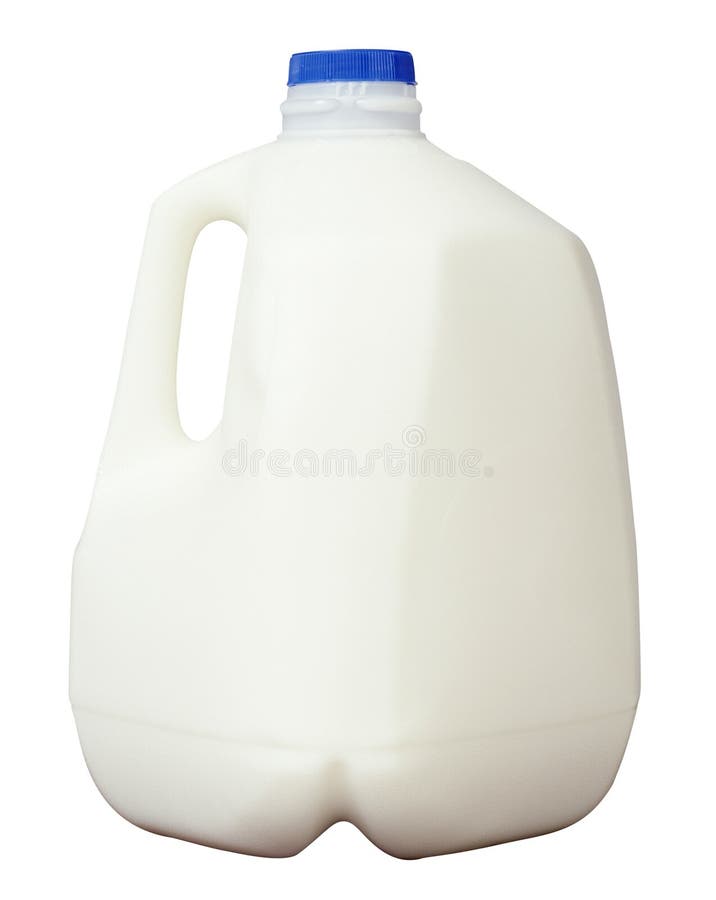 Airtight One Gallon Milk Jug with a Blue Cap on Stock Photo - Image of ...