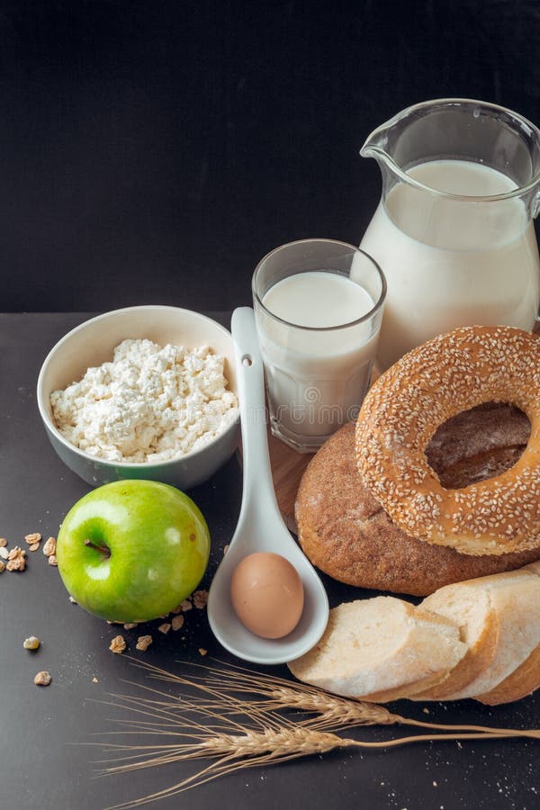 Milk and bakery products stock photo. Image of goods - 79194852