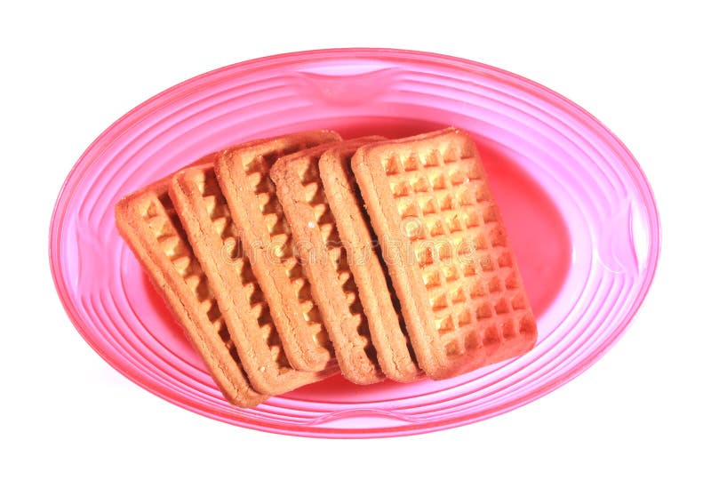 Biscuits in a Pink Snack Plastic Box with Cap. Stock Image - Image of ...