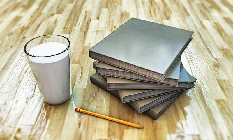Milk and books stock illustration. Illustration of interior - 27176993