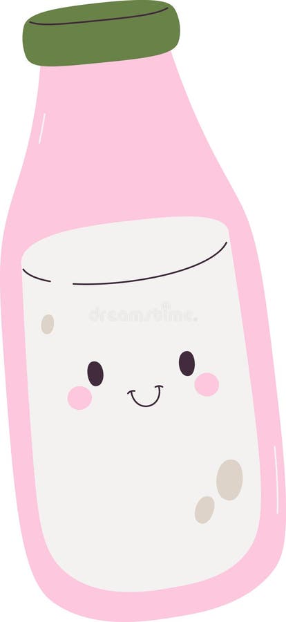 Milk Bottle Cartoon Character Stock Vector - Illustration of drink ...