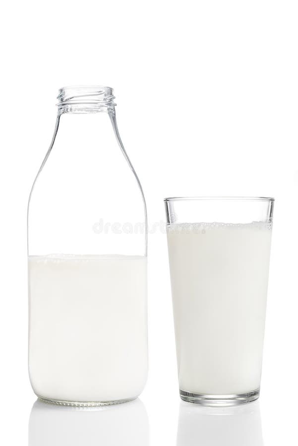 Milk Bottle and Empty Glass Stock Photo - Image of bottles, milk: 50479128
