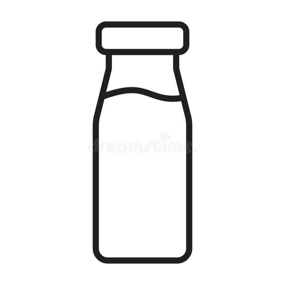 Milk Bottle Icon. Milk Jar Icon. Bottle Line Icon Stock Illustration ...