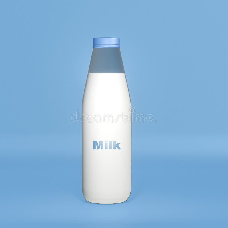 Milk Bottle Mockup 3d Image Stock Illustration - Illustration of glass ...