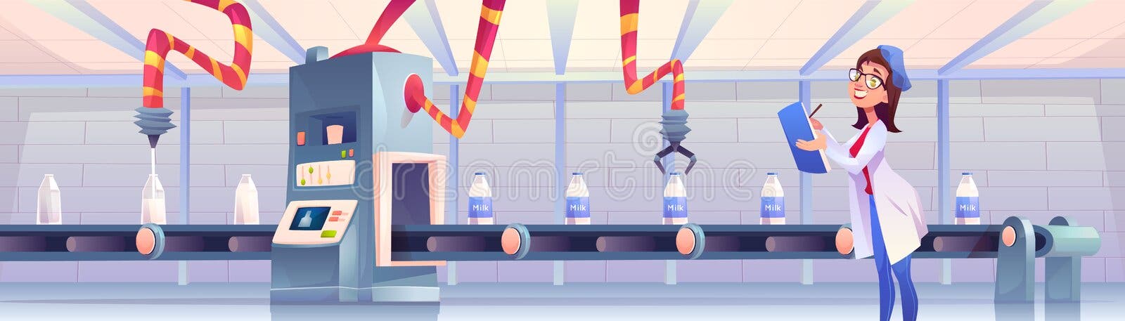 Factory, with Conveyor Belt System of Food Products Coming Off the Line ... Factory, with Conveyor Belt System of Food Products Coming Off the Line ...