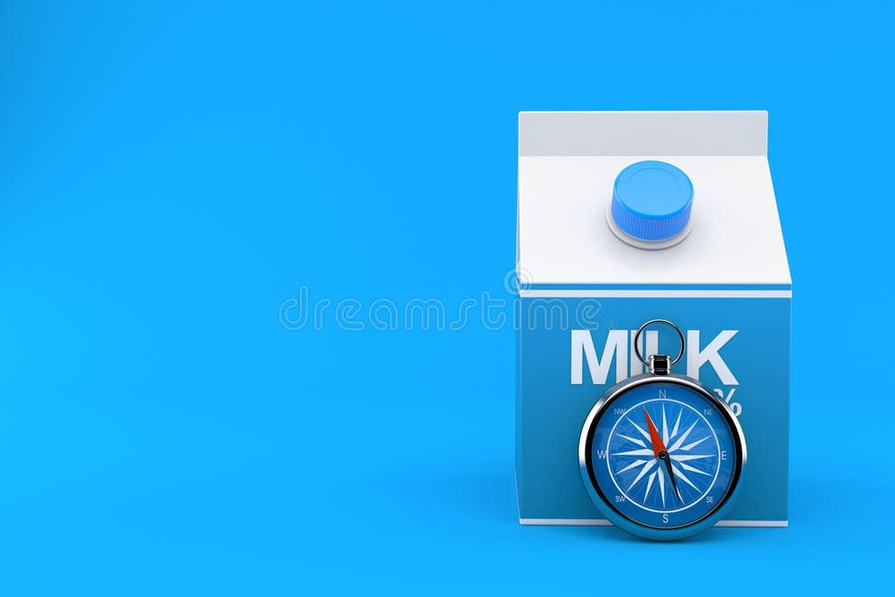 Milk box with compass stock illustration. Illustration of geography ...