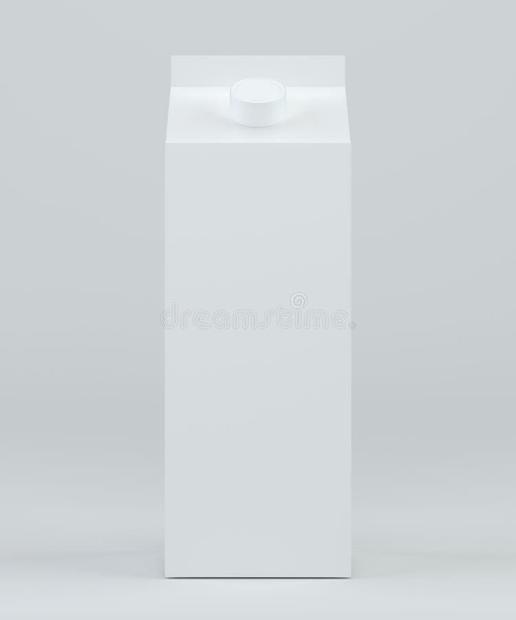 Milk Box Front View. Carton Box with Cap Mock-up. White Clear Empty Box ...