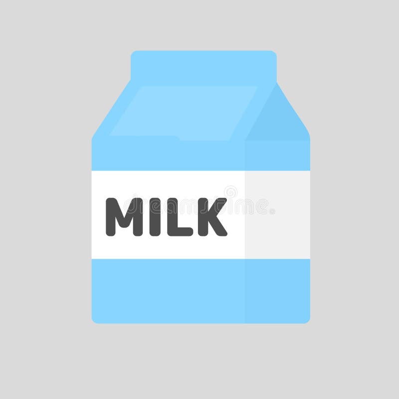 Milk Box Icon. Milk Bottle in Blue Colors. Stock Vector - Illustration ...