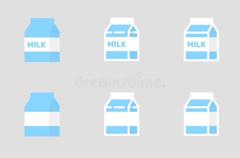 Milk Box Icons. Cartoon Milk Boxes. Stock Vector - Illustration of milk ...