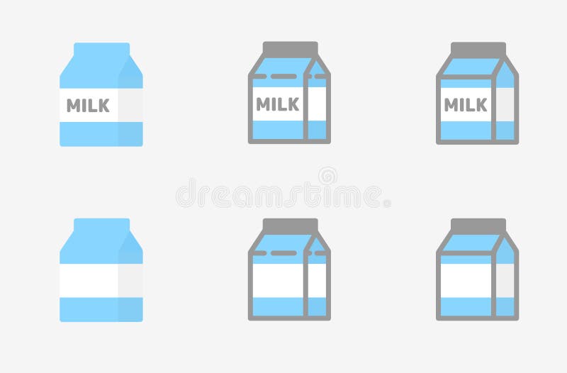 Milk Box Icons. Cartoon Milk Box. Stock Vector - Illustration of boxes ...
