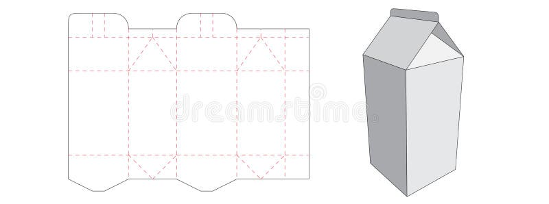 Milk Box Packaging Die Cut Template Stock Vector - Illustration of ...