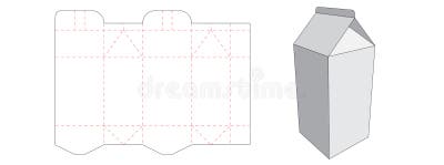 Milk Box Packaging Die Cut Template Stock Vector - Illustration of ...