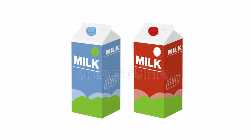 Milk Box Set. Vector Isolated Editable Set of Milk Boxes Stock Vector ...