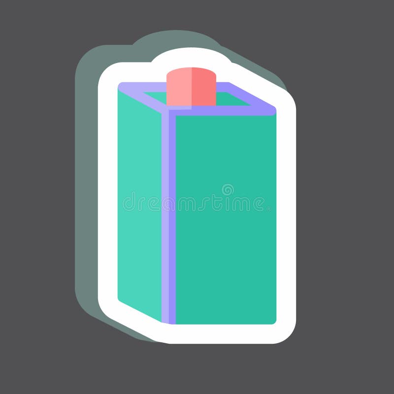 Milk Box Sticker in Trendy Isolated on Black Background Stock ...