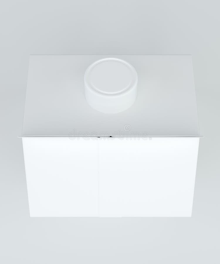 Milk Box Top View. Carton Box with Cap Mock-up. White Clear Empty Box ...