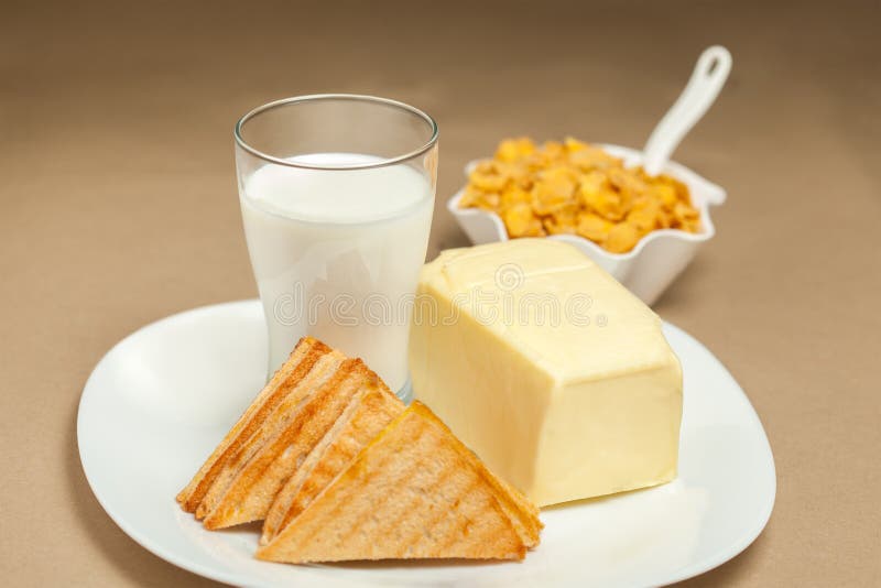 Milk breakfast stock image. Image of brown, bread, closeup - 29302275