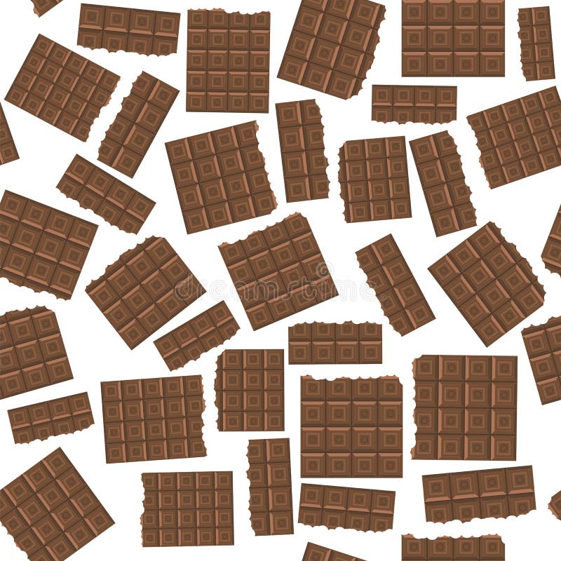 Milk Brown Chocolate Bar Seamless Pattern. Sweet Food Stock Vector ...