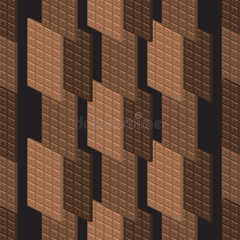 Milk Brown Chocolate Bar Seamless Pattern. Sweet Food Stock Vector ...
