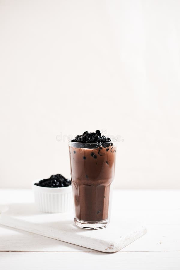 Milk Bubble Tea with Tapioca Pearls Stock Photo - Image of asian, balls ...