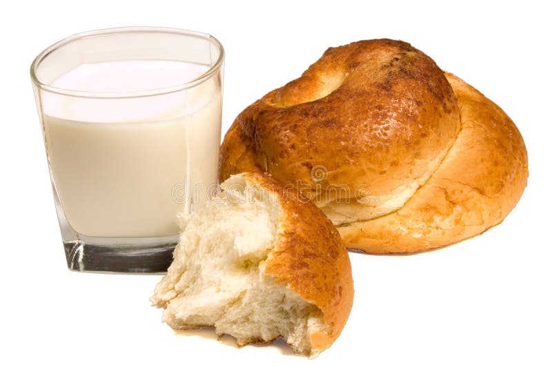 Milk and bun stock image. Image of pastry, loaf, drinking - 2908969