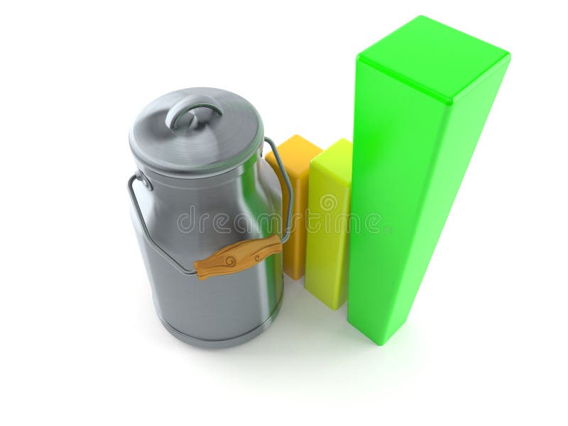 Milk can with chart stock illustration. Illustration of data - 166275807