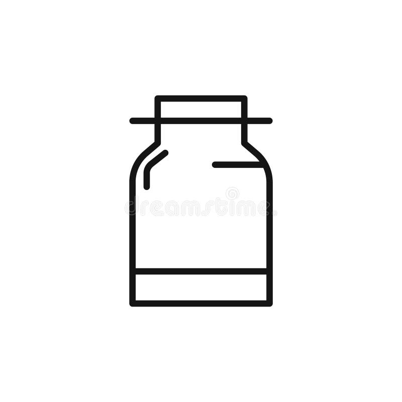 Milk Can Container Logo Sign Vector Outline Stock Vector - Illustration ...