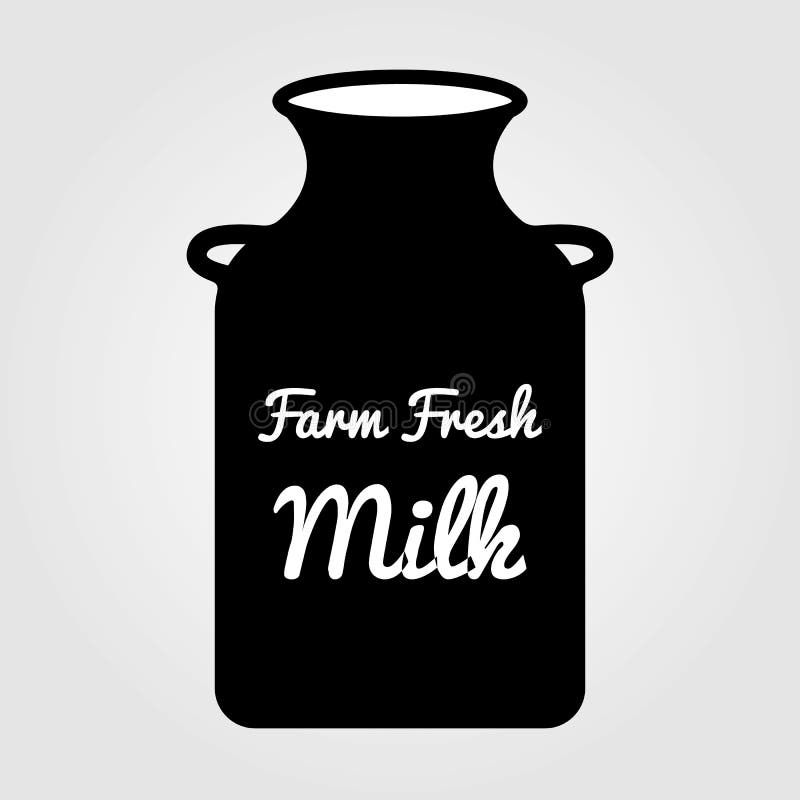 Milk Can Silhouette with Text. Vector Illustration Stock Vector ...