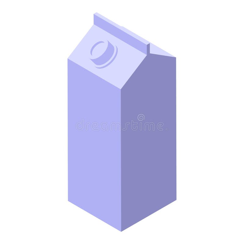 Milk Carton Packaging Showing Open Cap Isometric View Stock ...