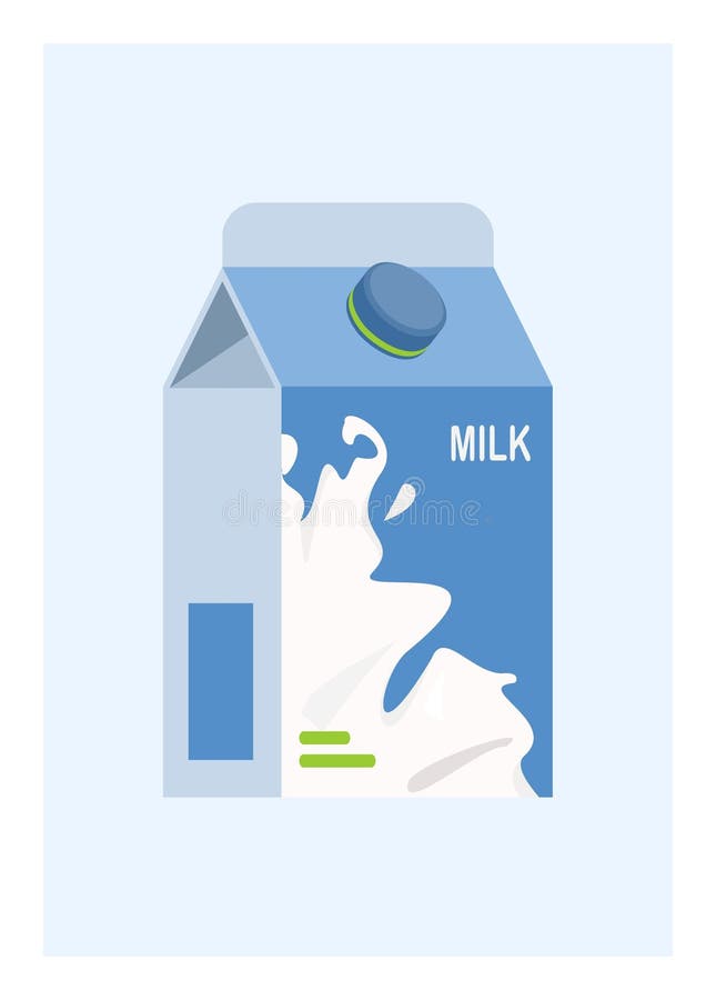 Milk in Carton Packaging. Simple Flat Illustration Stock Vector ...