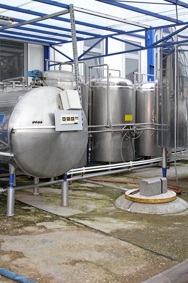 Milk chilling facility stock photo. Image of equipment - 30043514