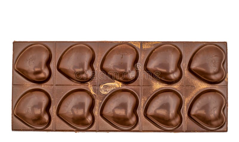 Milk Chocolate Bar Heart Shape Stock Image - Image of chocolate, luxury ...
