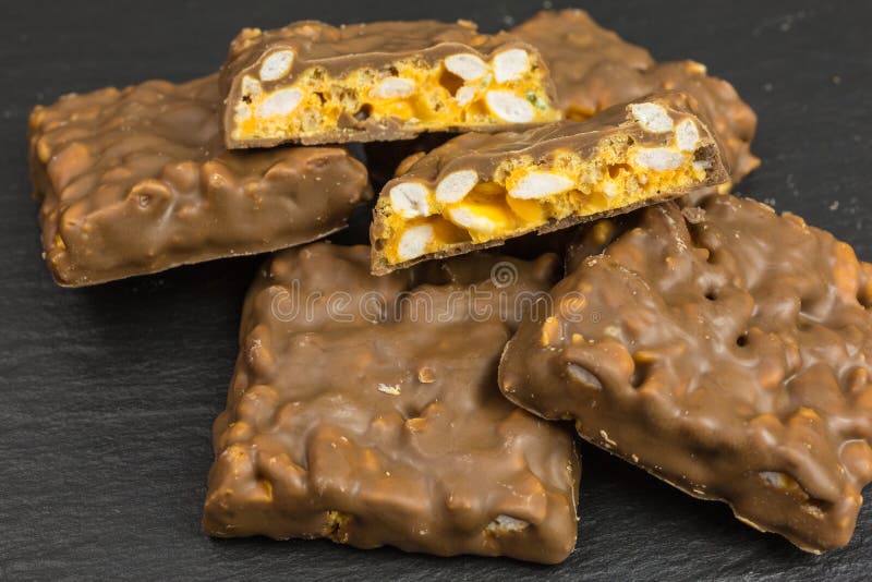 Candy from Puffed Rice Grains. Sweet Flavored Puffed Rice Grains ...